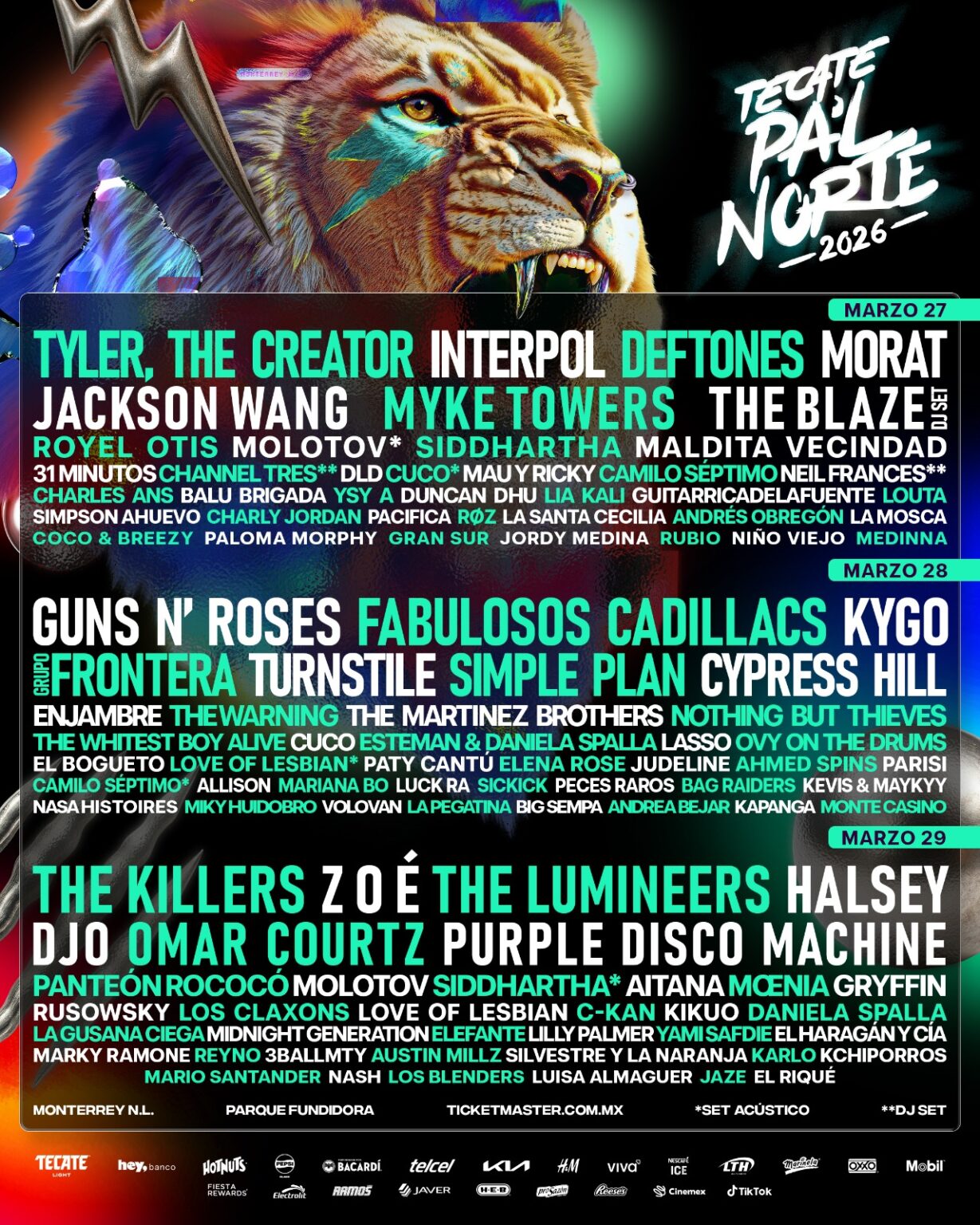 Cartel Oficial Tecate Pal Norte 2026